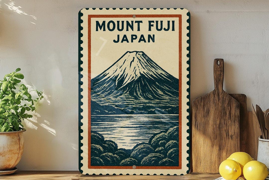 Mount Fuji Japan Metal Sign – Vintage Travel Poster Style Wall Art ...