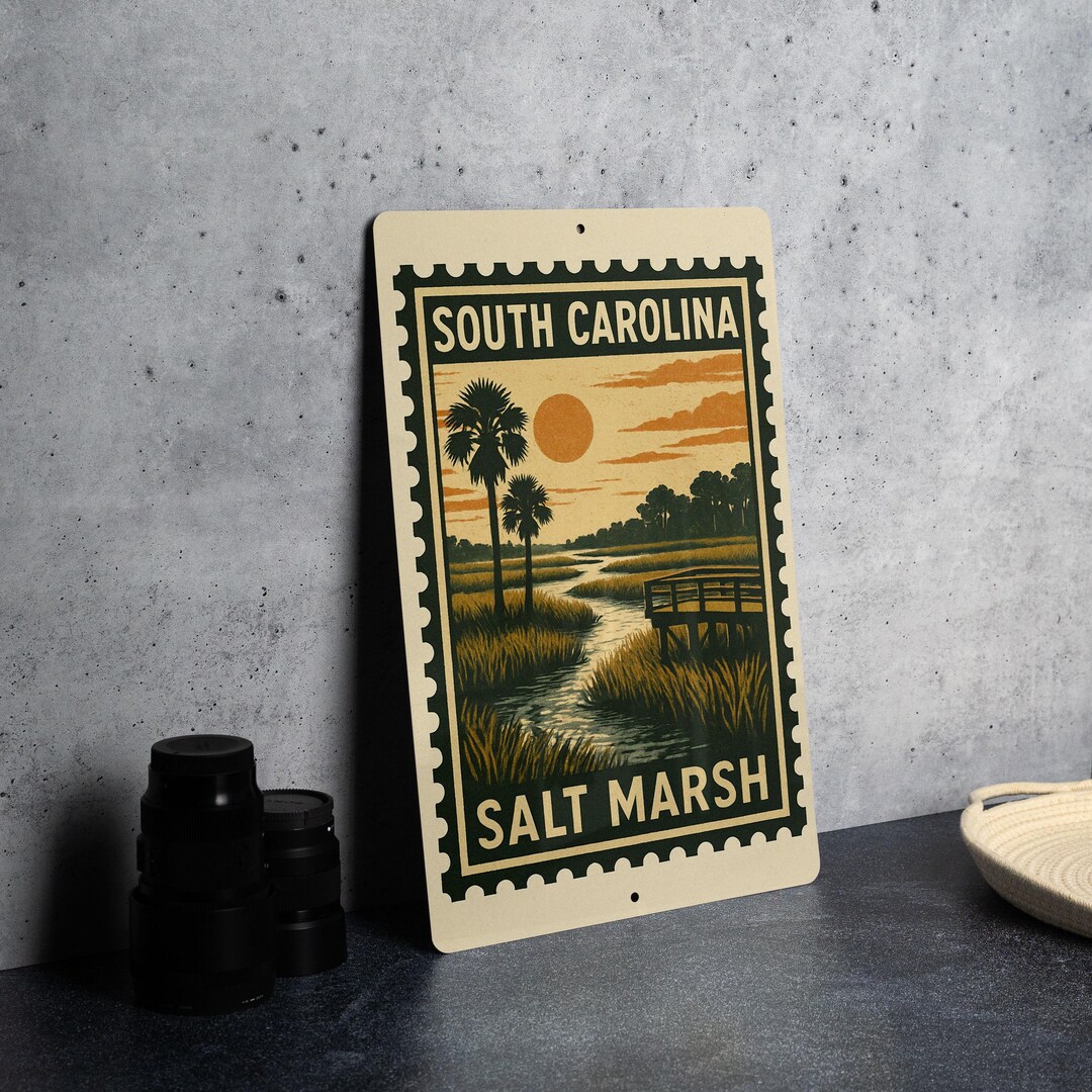 South Carolina Salt Marsh Overlook Metal Sign – Vintage Coastal Wall ...