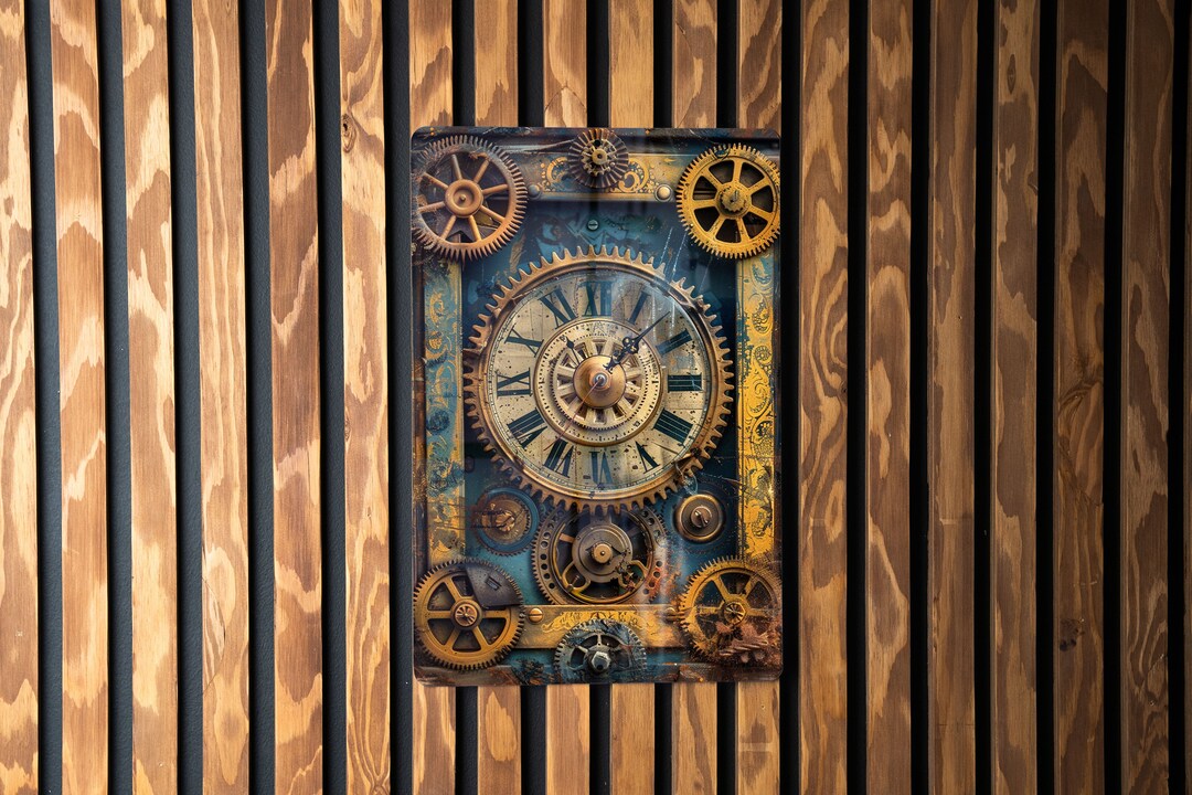 Vintage Style Tin Sign, Antique Clockwork, Automaton Theater, Gear ...