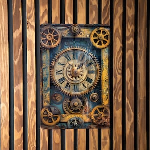 Vintage Style Tin Sign, Antique Clockwork, Automaton Theater, Gear ...