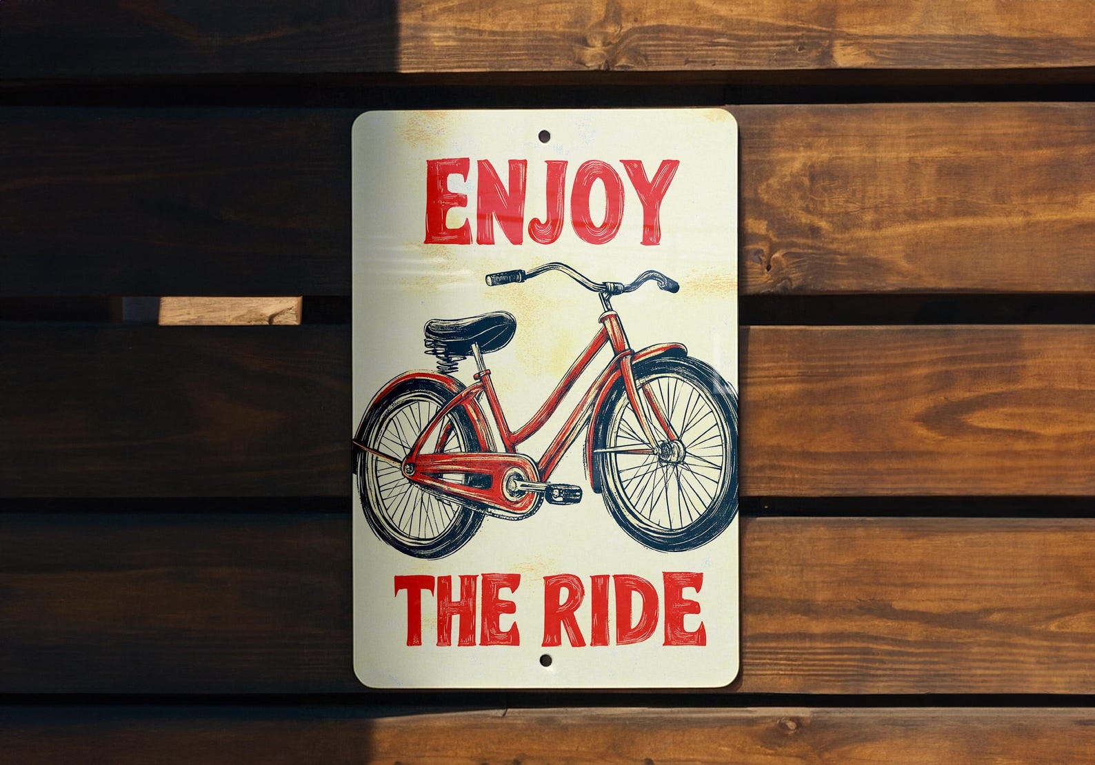 Vintage Bicycle Metal Sign, Enjoy the Ride, Retro Wall Decor, Classic ...