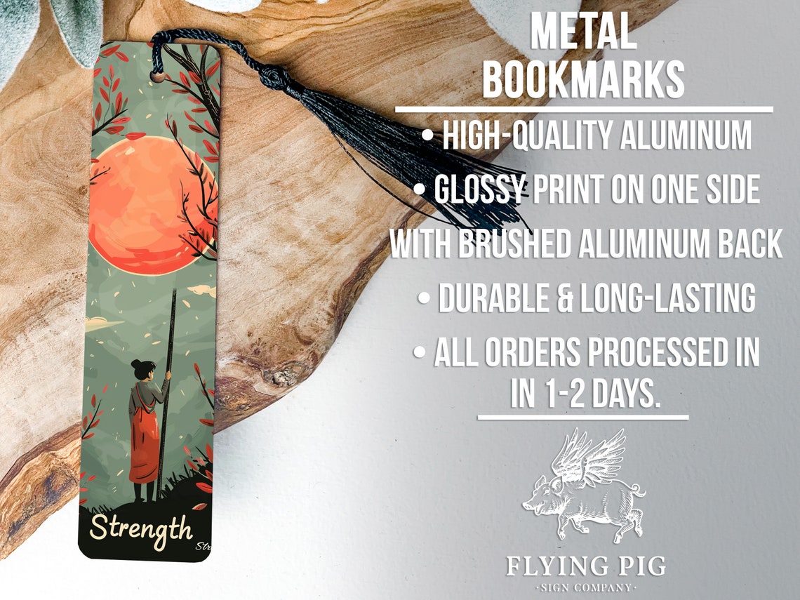 Strength Motivational Bookmark, Metal Bookmark, Self-help Guide ...
