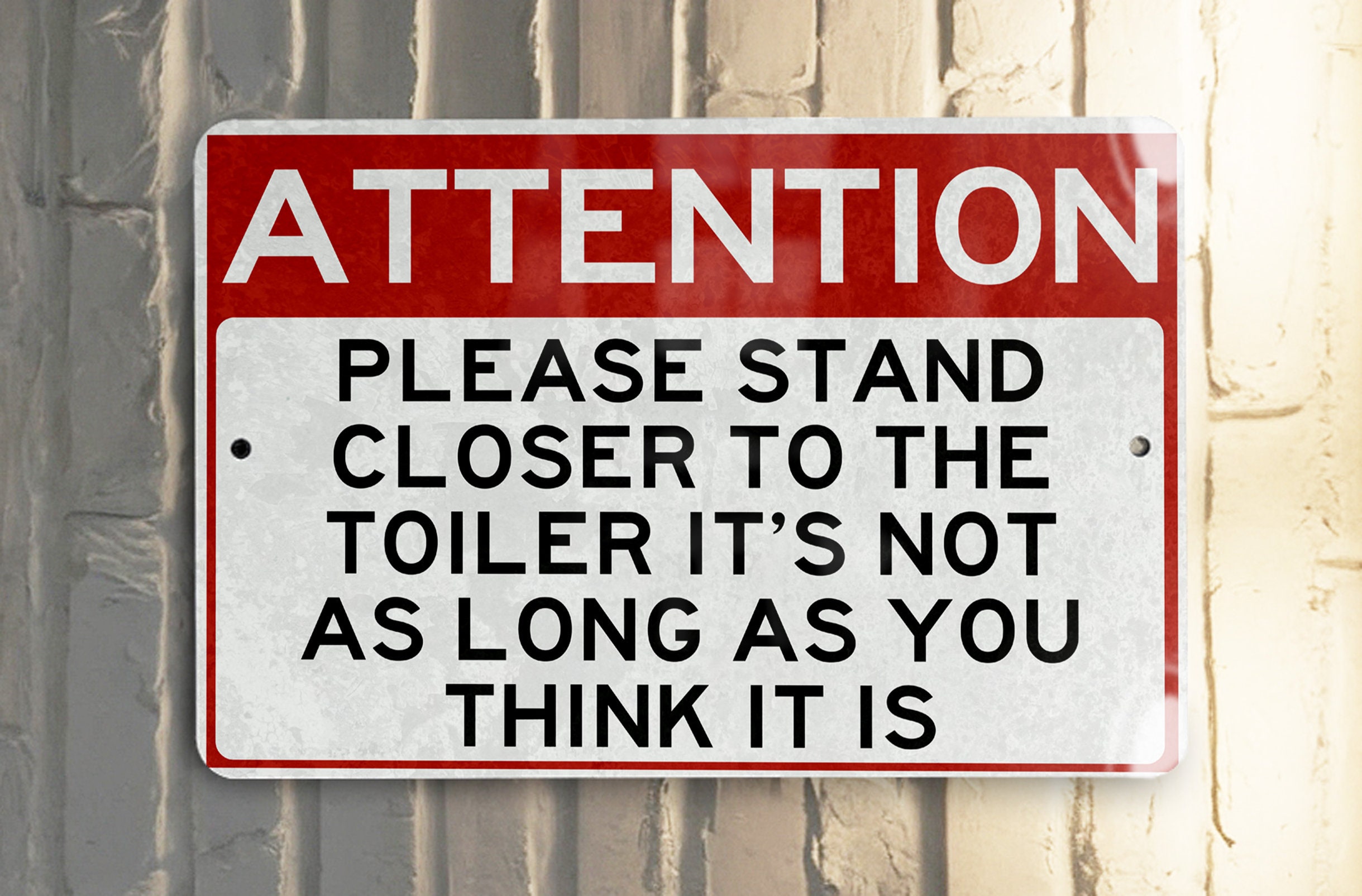 Funny Bathroom Metal Sign - Toilet Humor, Wall Decor, Restroom Signage ...