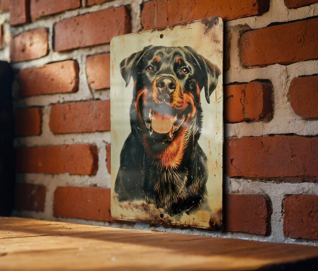 Rottweiler Metal Sign, Vintage Style Decor, Aluminum Wall Art, Dog ...