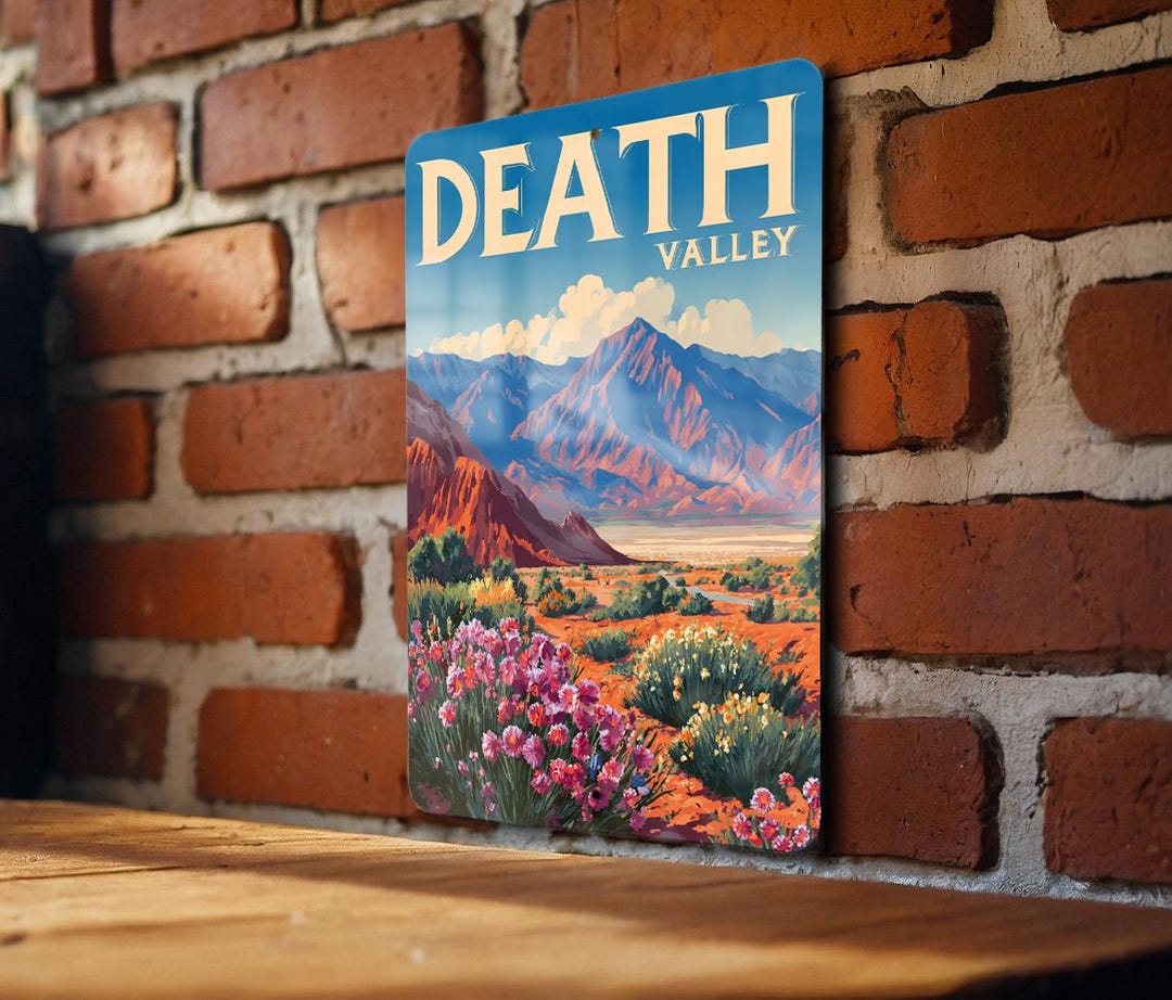 Retro Death Valley Travel Poster Metal Sign – Vintage Tin Wall Art ...