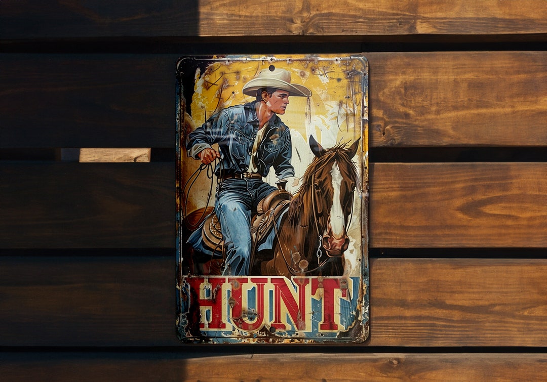 Vintage Style Metal Sign, Antiquing Hunt Decor, Classic Wall Art, Retro ...