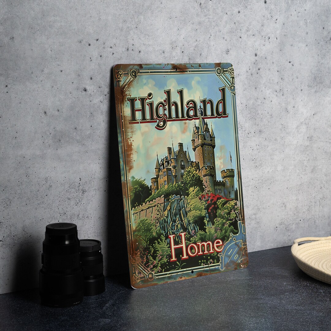 Scottish Castle Sign, Highland Home Decor, Medieval Architecture ...