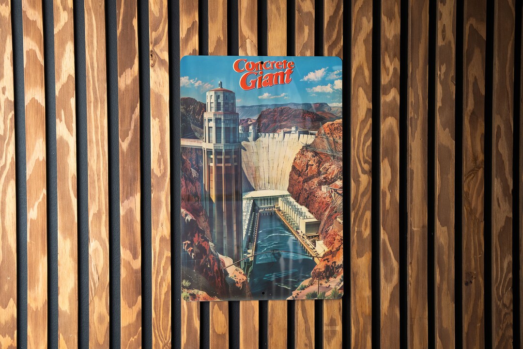 Hoover Dam Sign, Concrete Giant, Nevada Engineering Marvel, Vintage ...