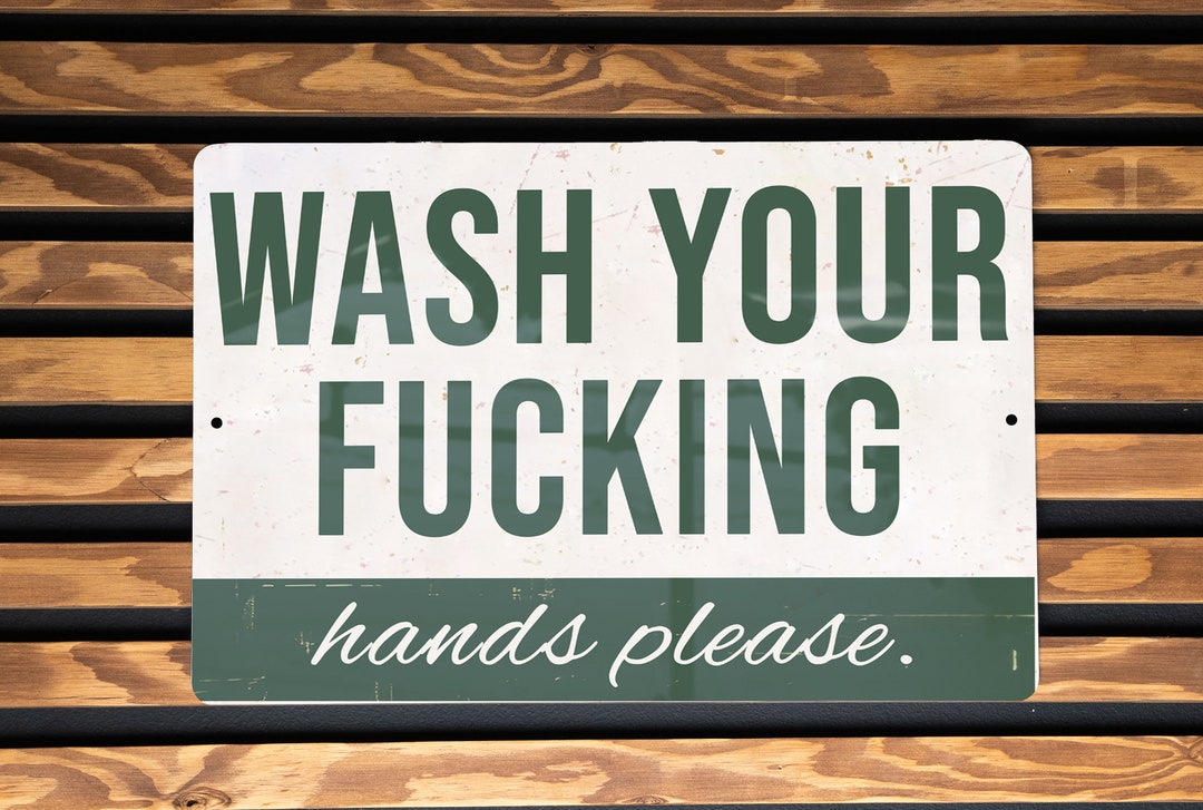 Wash Your Hands Metal Sign, Bathroom Decor, Hygiene Reminder, Wall Art ...