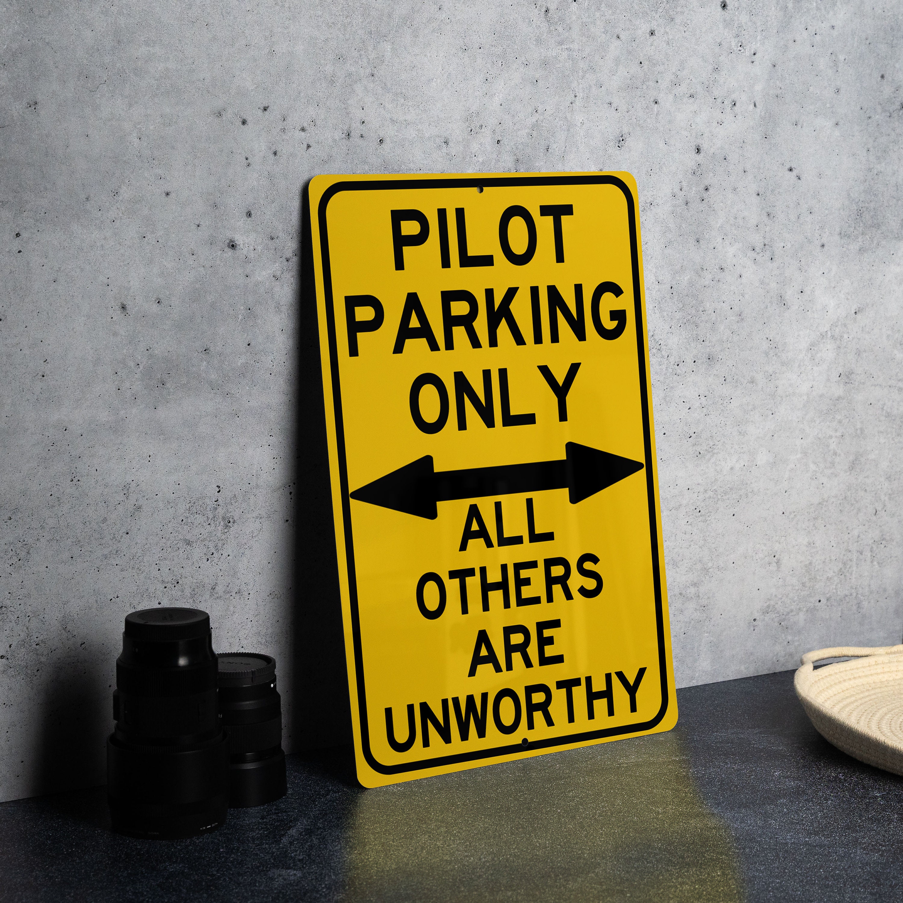 Pilot Parking Only Metal Sign - Aviation Decor, Exclusive Parking ...