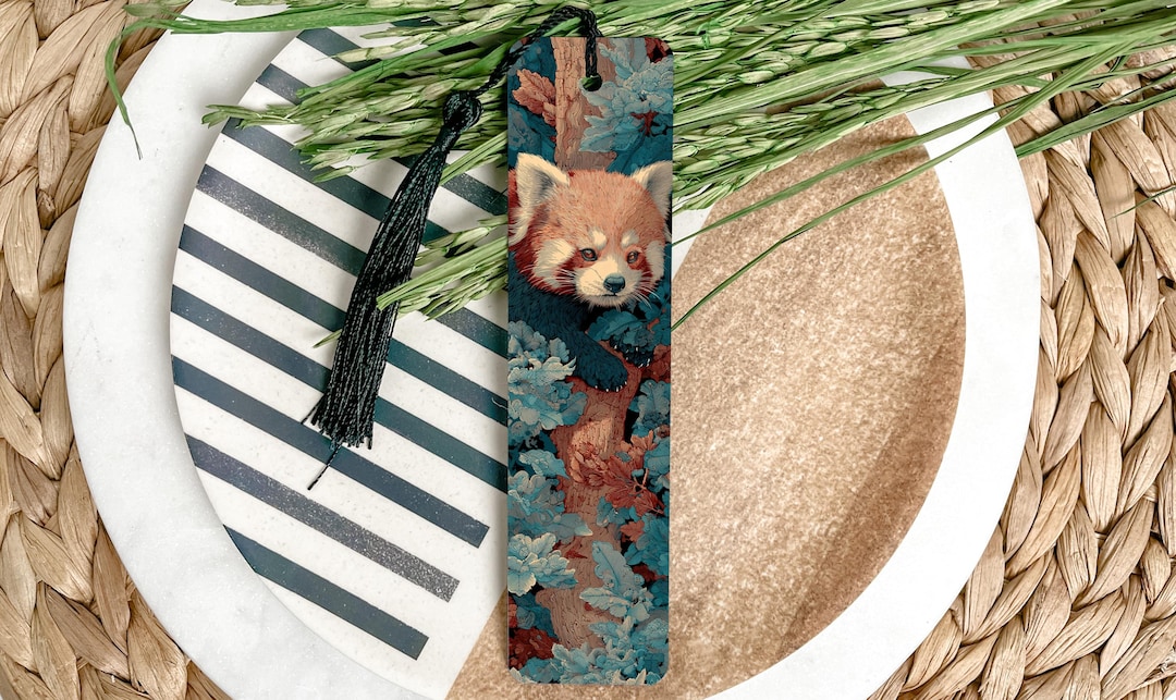 Red Panda Metal Bookmark – Mid Century Modern Art, Highly Detailed ...