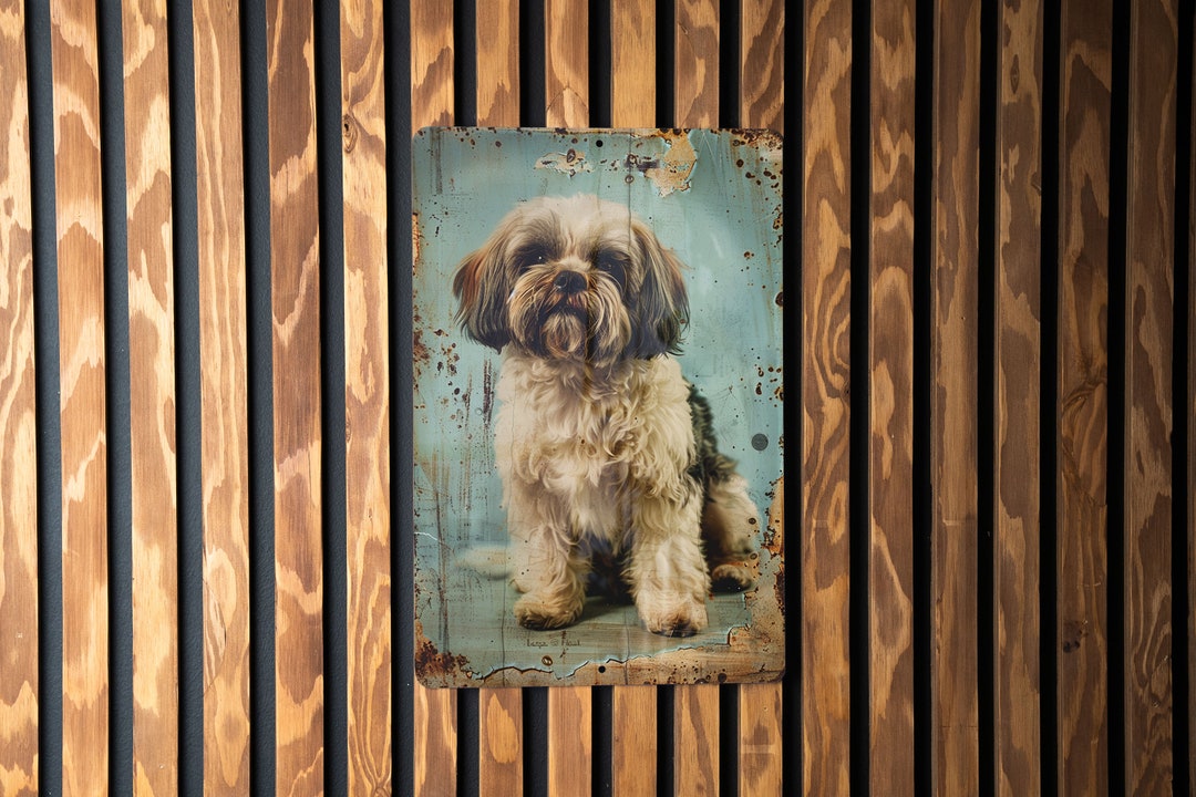 Lhasa Apso Vintage Sign, Aluminum Metal Sign, Decorative Wall Art ...