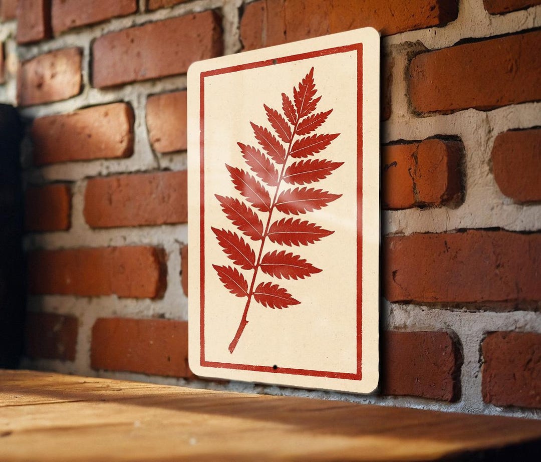Red Sumac Branch Metal Sign – Botanical Wall Art, Rustic Nature Decor ...