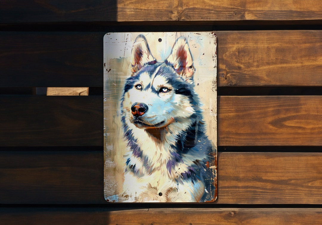 Siberian Husky Metal Sign, Vintage Style, Funny Wall Decor, Dog Lover ...