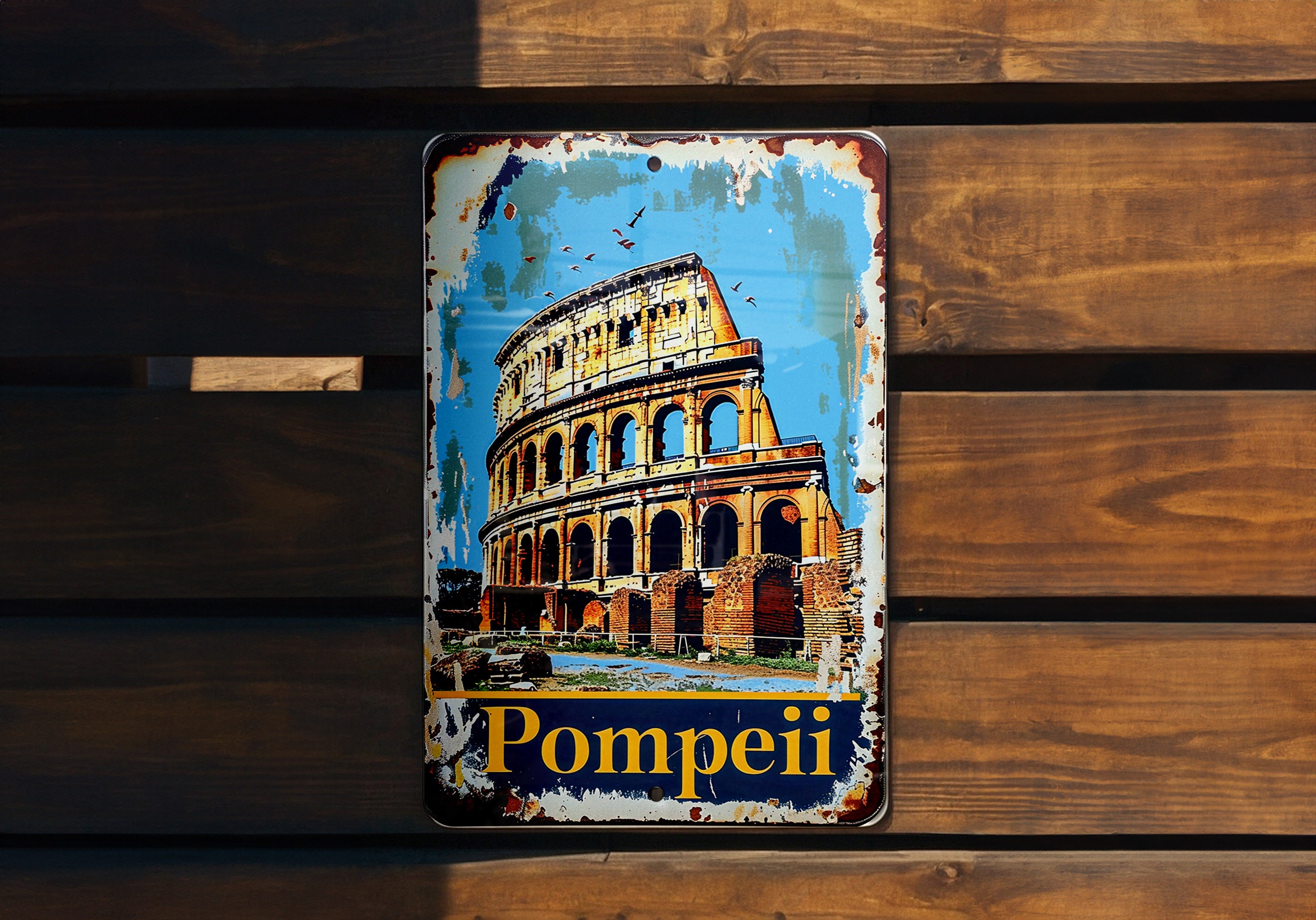 Pompeii Italy Vintage Style Metal Sign, Unique Gift Idea, Home Decor ...