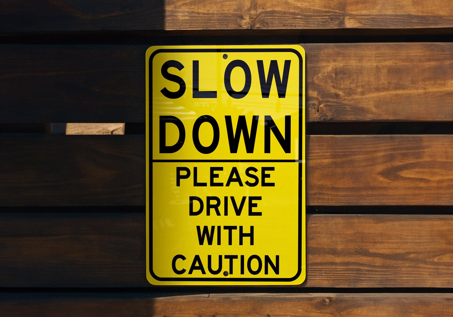 Slow Down Please Sign - Drive With Caution, Metal Sign, Road Safety ...