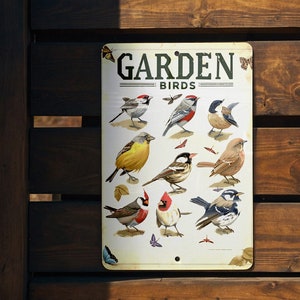 Metal Garden Birds Rustic Sign - Outdoor Decor, Metal Wall Art, Garden ...