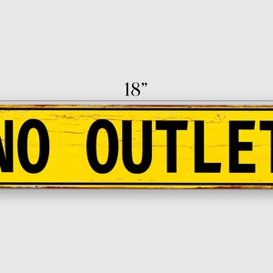 Metal Sign No Outlet 18x4, Durable Outdoor Sign, Home Safety Sign ...