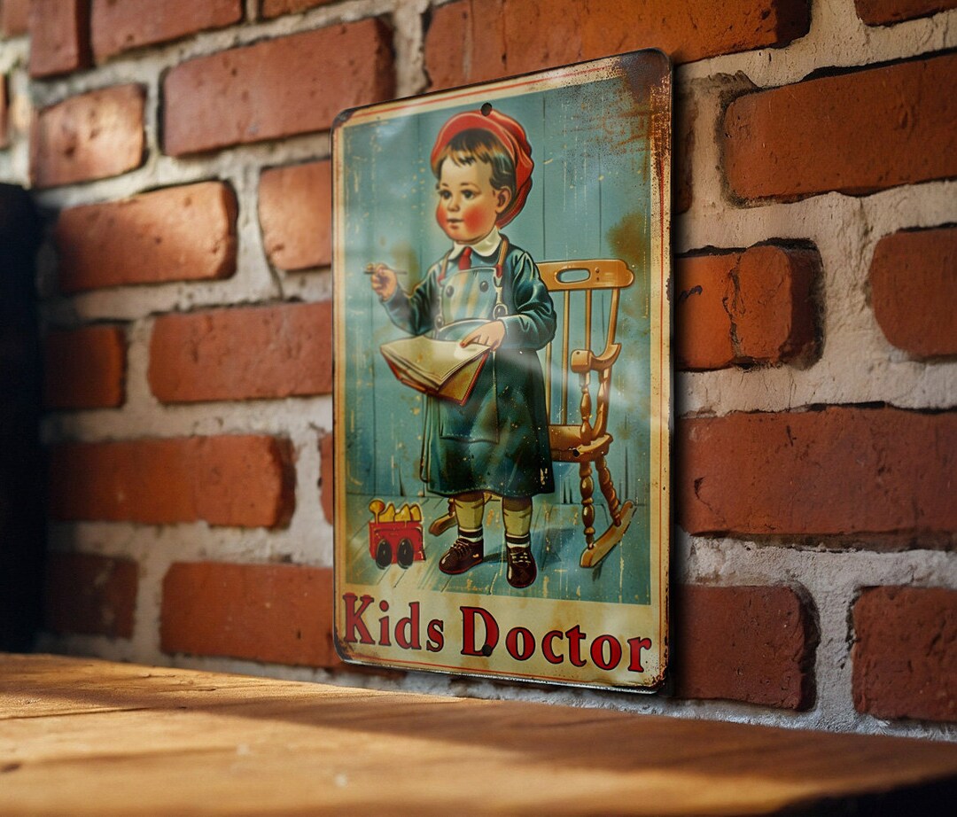 Kids Doctor Sign, Paediatrician Gift, Vintage Metal Decor, Funny Doctor ...