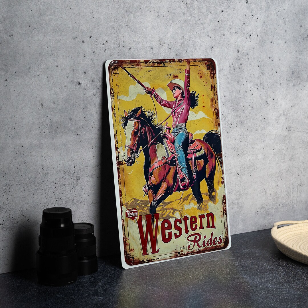 Vintage Western Metal Sign, Cowboy Culture, Western Rides, Rodeo Life ...