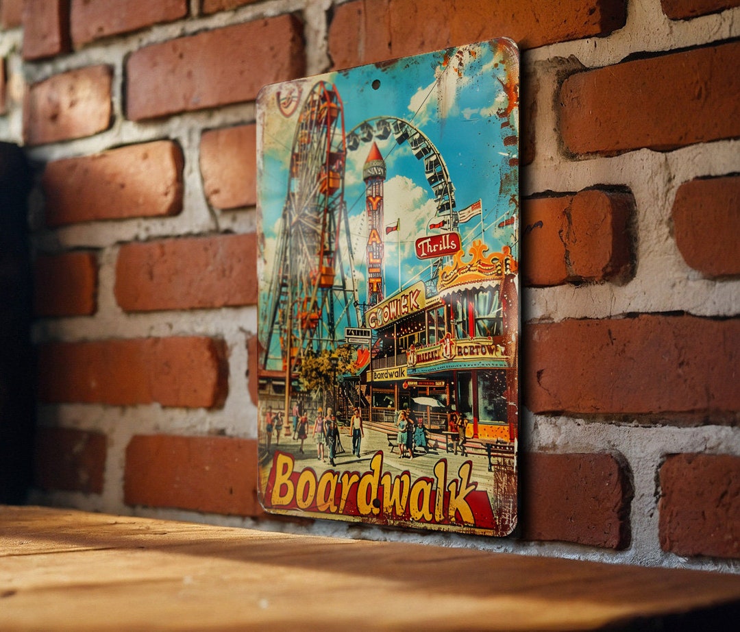 Coney Island Boardwalk, Vintage Sign, Metal Sign, Amusement Park ...
