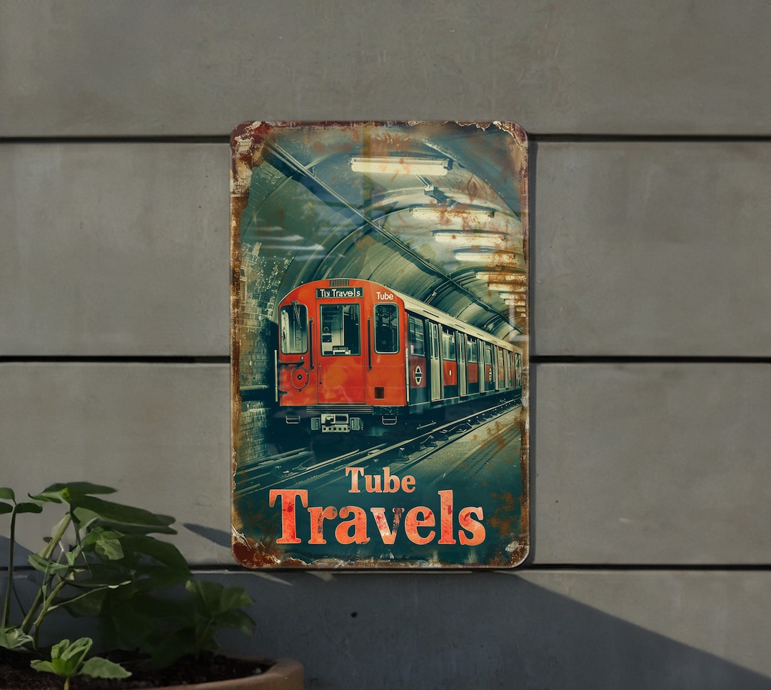 Vintage London Underground Sign, Metal Sign, Tube Travels Decor, Urban ...
