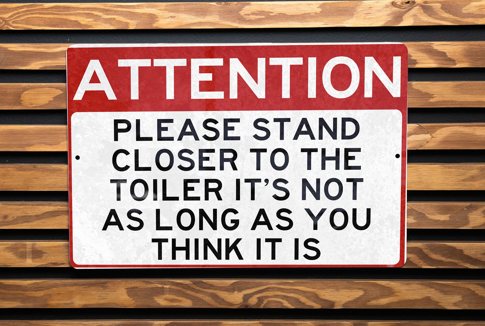 Funny Bathroom Metal Sign - Toilet Humor, Wall Decor, Restroom Signage ...