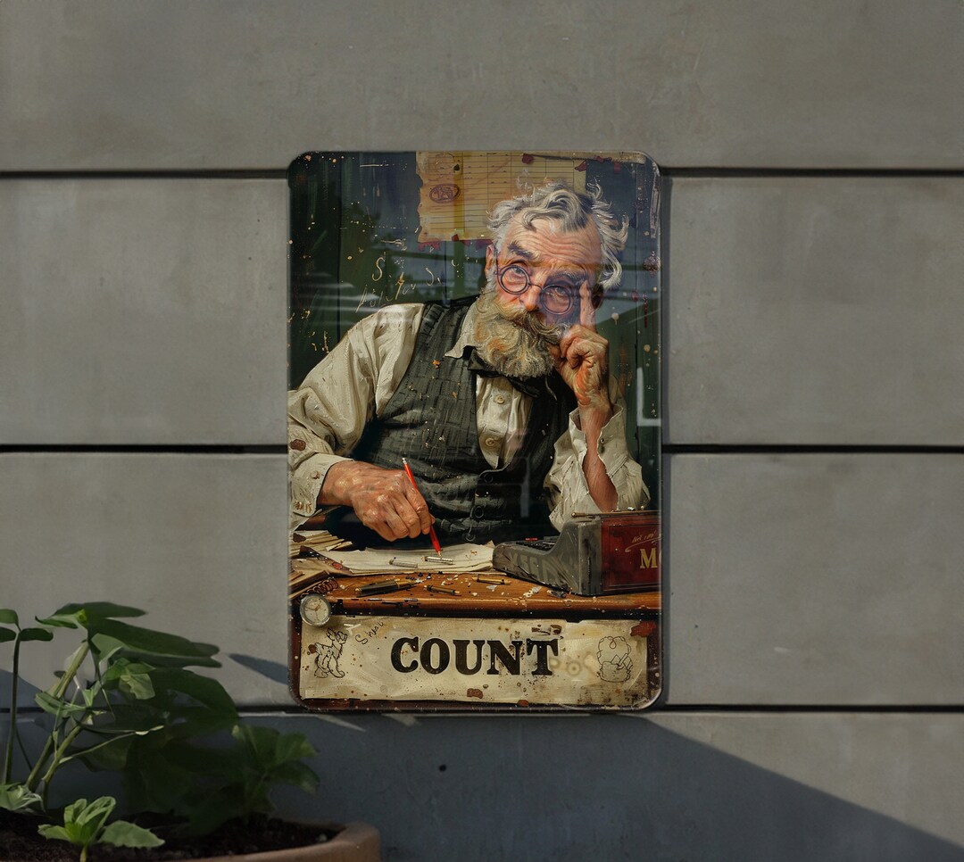 Vintage Style Metal Sign, Accountant COUNT Decor, Retro Office Sign ...