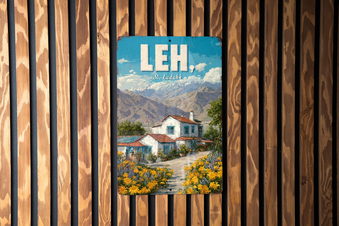 Retro Leh Ladakh Travel Poster Tin Sign – Vintage Metal Wall Art Decor ...