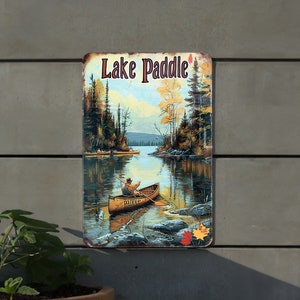 Vintage Aluminum Sign, Canadian Canoe Trip, Lake Paddle, Wilderness ...