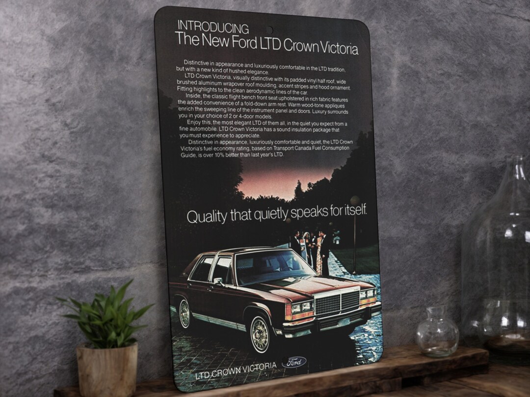 Ford Crown Vic Metal Poster, Ford Crown Victoria, Vintage Car Ad, Ford ...