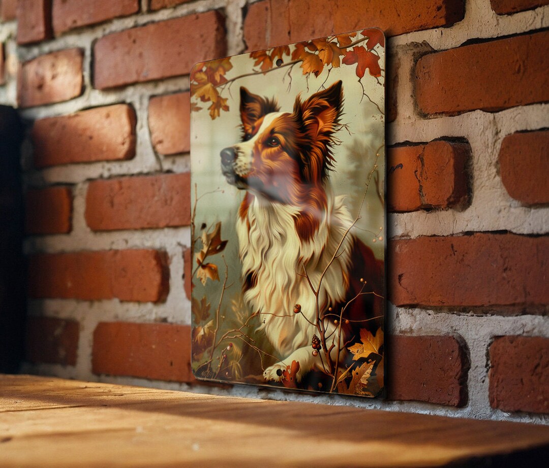 Collie Vintage Style Sign, Metal Wall Decor, Dog Lover Gift, Rustic ...