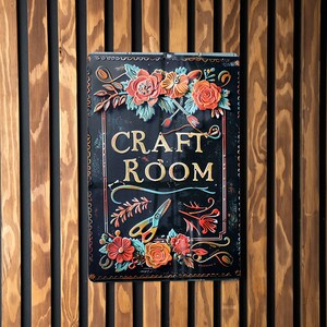 Vintage Style Craft Room Metal Sign - Artistic Frame, Crafty Font ...