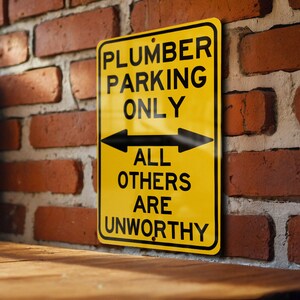 Plumber Parking Only Sign, Aluminum Metal Sign, Durable Outdoor Use ...