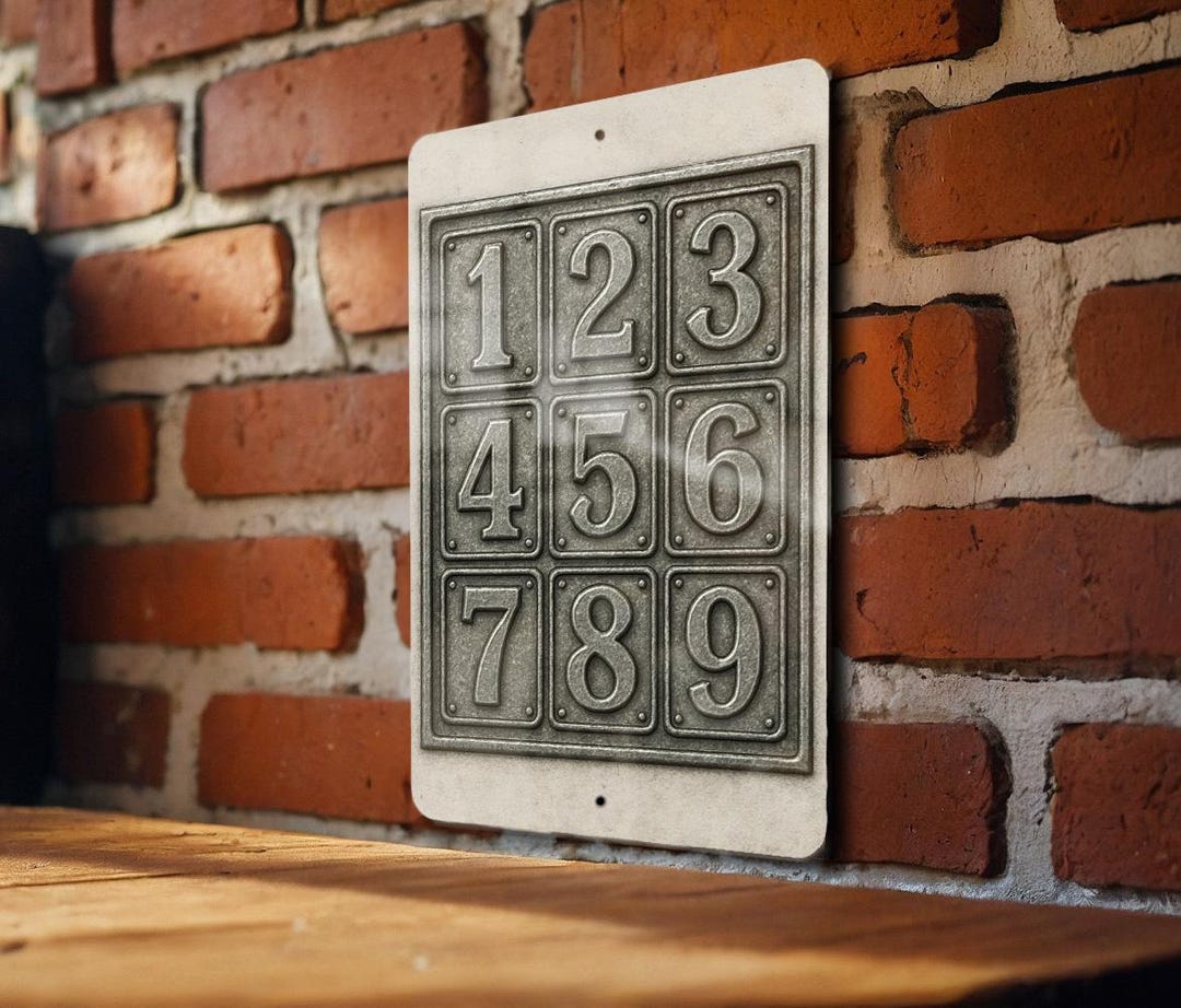 Custom Embossed Metal Number Plate Sign – Vintage Stamp Style Wall Art ...
