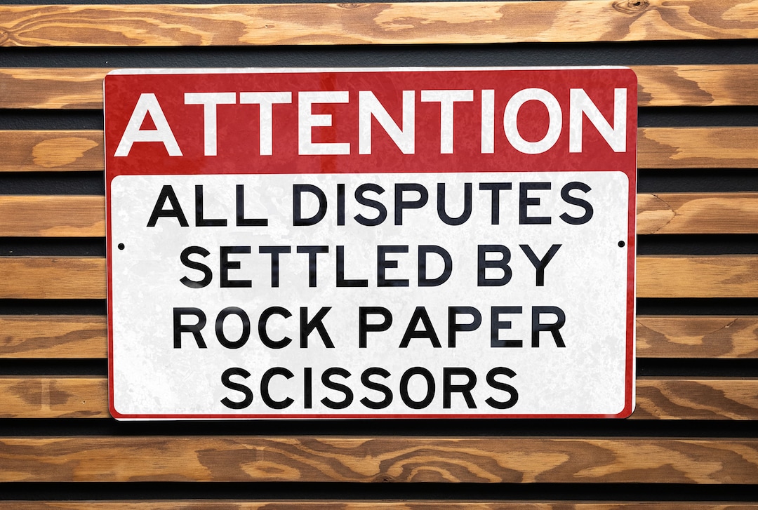 Rock Paper Scissors Metal Sign - Perfect Game Room Decor, Wall Art ...