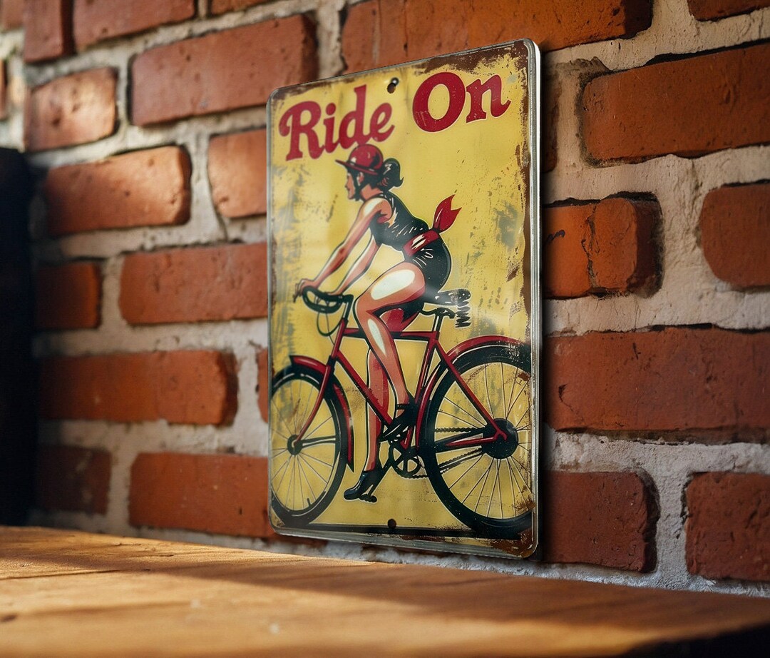 Cycling Decor, Ride on Sign, Cyclist Metal Sign, Inspirational Wall Art ...