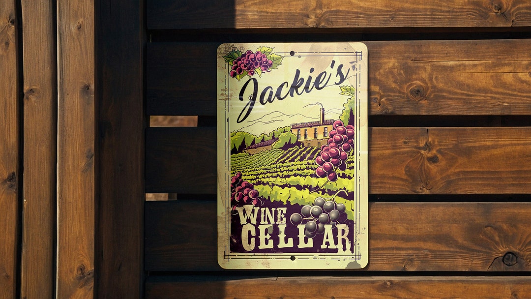 Vintage Vineyard Wine Cellar Metal Sign, Rustic Decor, Wall Art ...