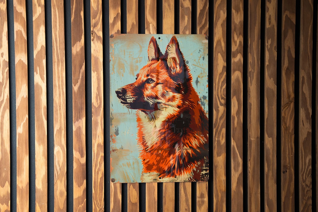 Finnish Spitz Metal Sign, Vintage Style, Dog Decor, Wall Art, Pet ...