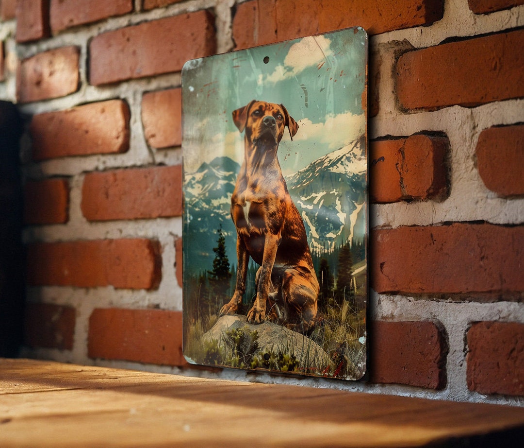 Mountain Cur Vintage Style Aluminum Sign - Metal Sign, Dog Decor, Wall ...