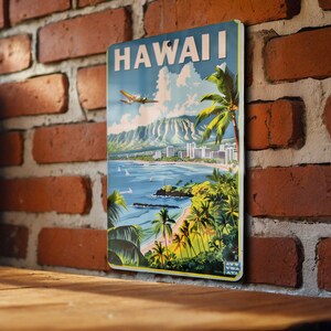 Retro Cartoon Hawaii Visit Metal Sign: Vintage Decor, Hawaiian Travel ...