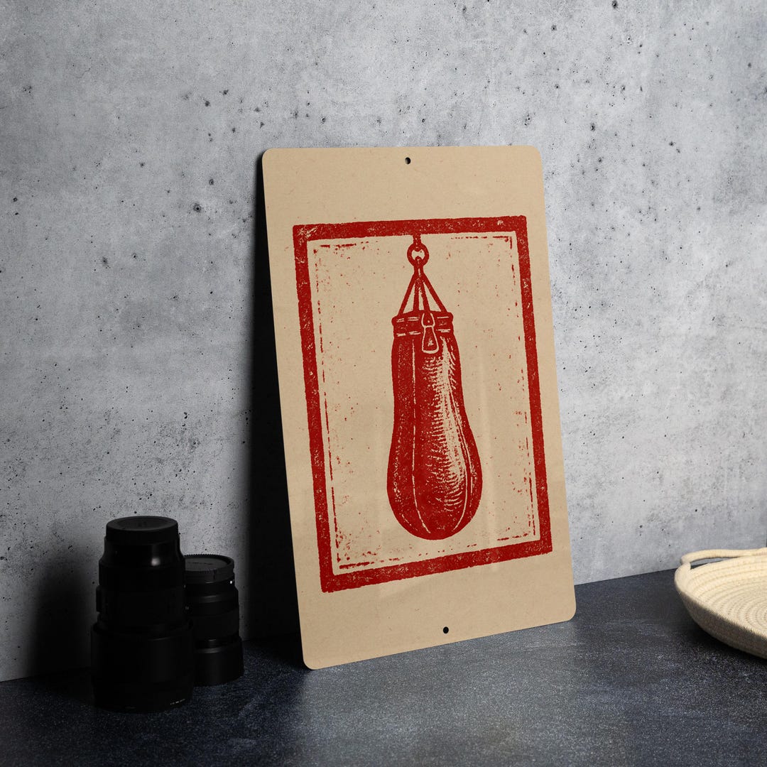 Vintage Punching Bag Metal Sign – Retro Boxing Gym Wall Art, Rustic ...