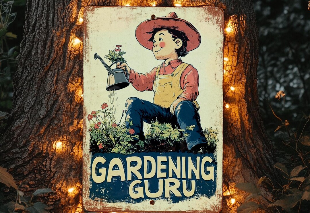 Vintage Style Tin Sign, Gardening Wall Art, Retro Metal Sign, Gardener ...