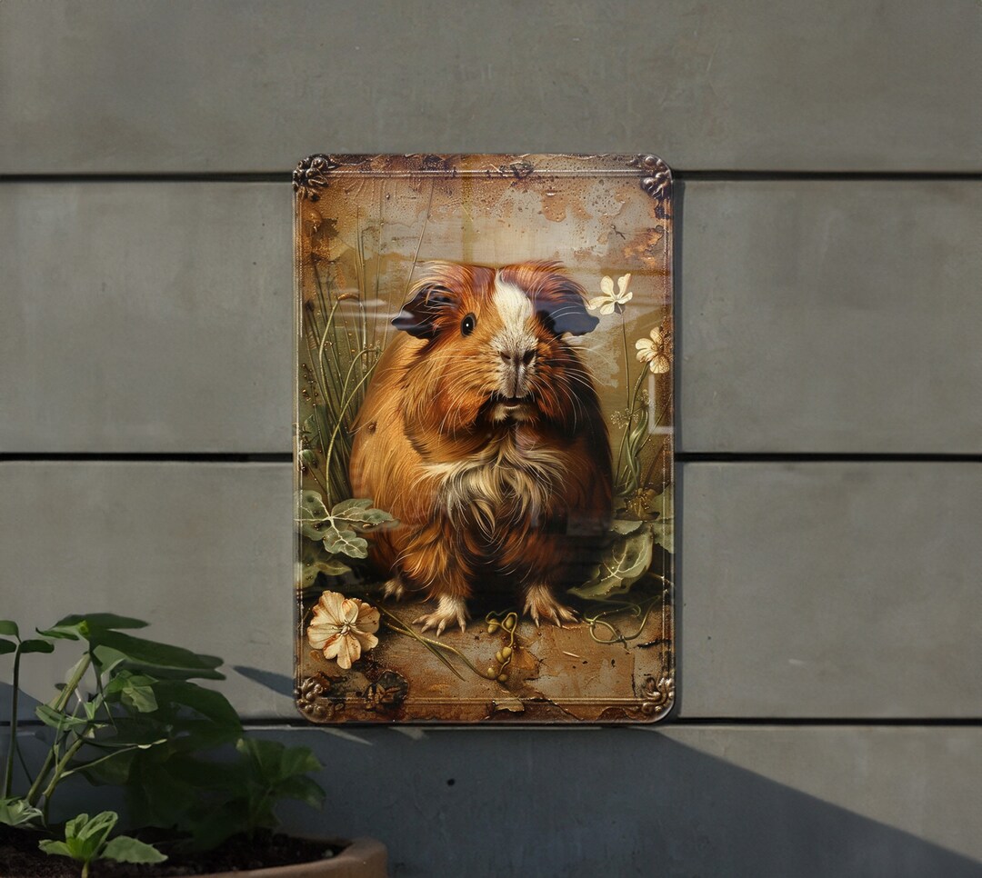 Peruvian Guinea Pig Metal Sign, Vintage Style, Unique Gift Idea, Animal ...
