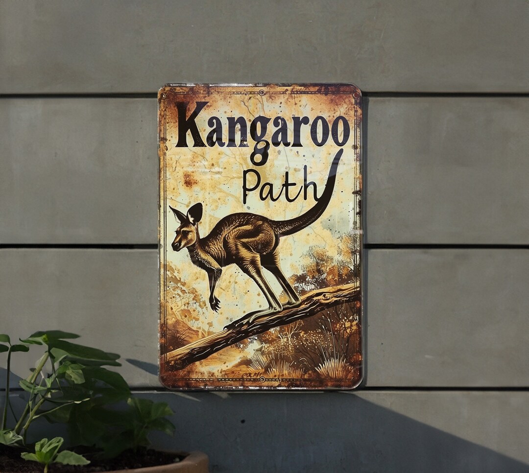 Outback Trail Sign, Kangaroo Path Decor, Australian Adventure, Vintage ...
