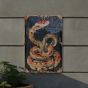 King Snake Vintage Metal Sign - Retro Decor, Wall Art, Garage Accessory ...