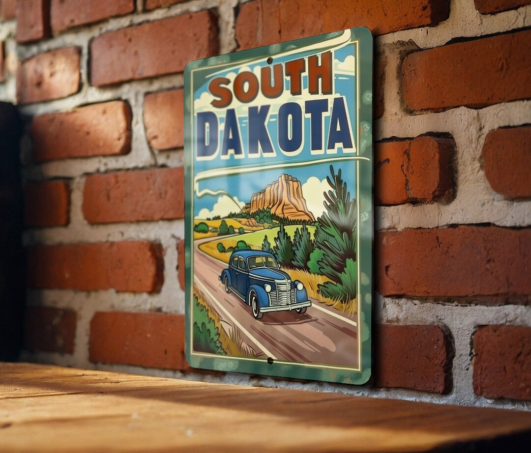 Retro Cartoon Metal Sign: A Nostalgic Journey to South Dakotaretro ...