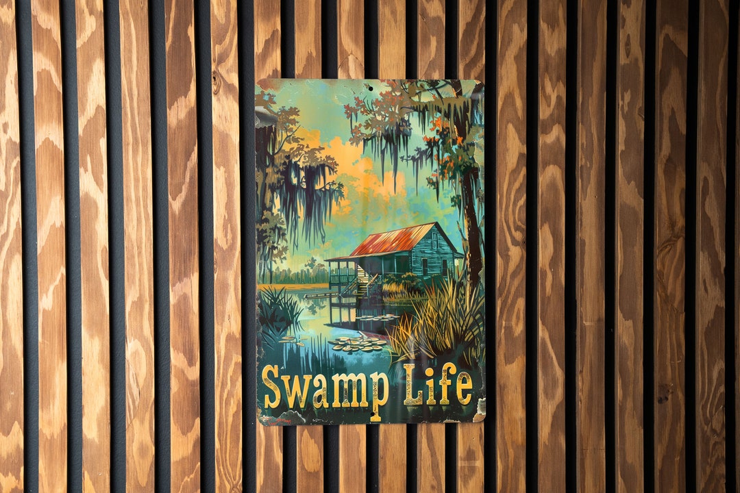 Louisiana Bayou Metal Sign, Swamp Life Decor, Cajun Country Vintage ...