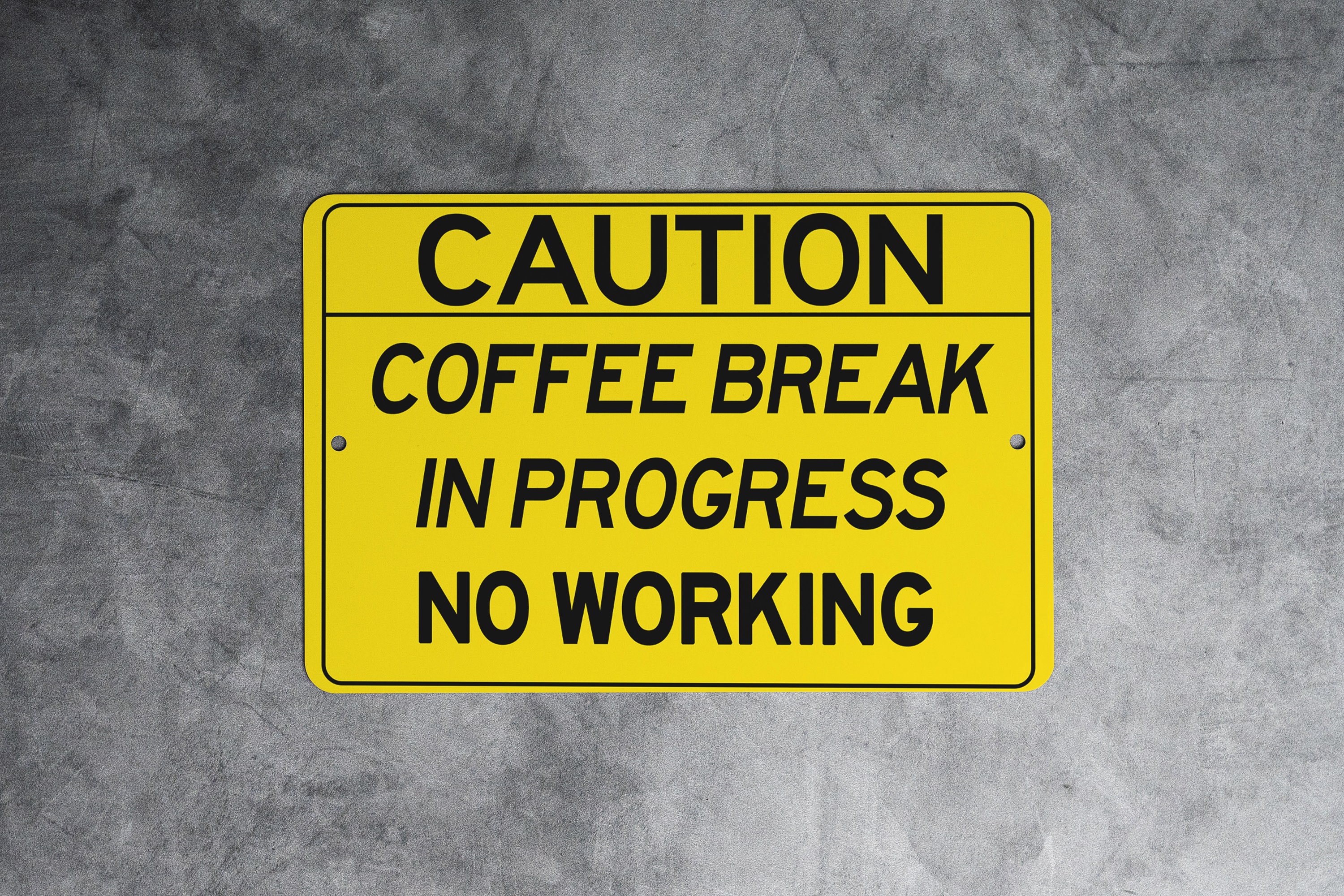 Coffee Break in Progress Metal Sign, Office Humor, Break Room Decor ...