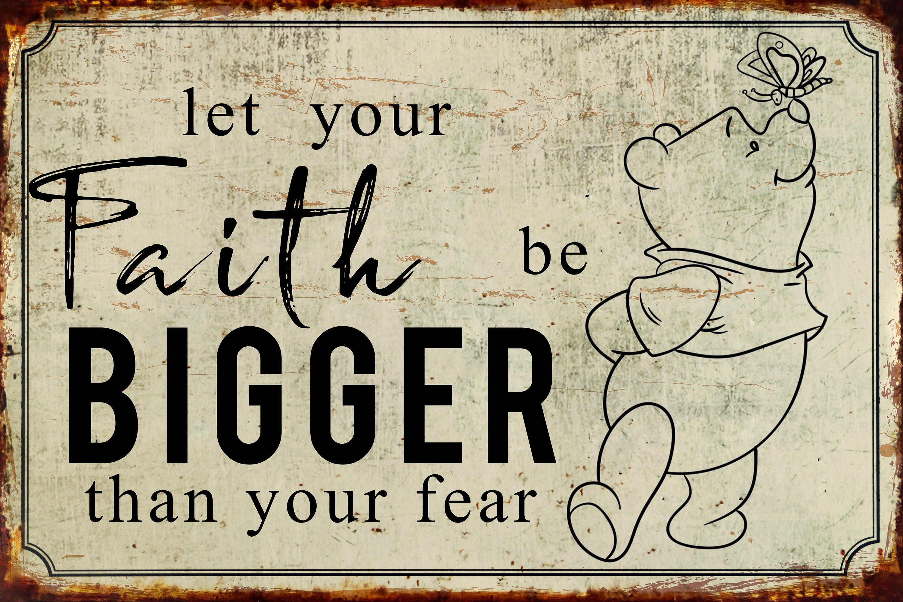 Winnie the Pooh Metal Sign Winnie the Pooh Gift Classic - Etsy